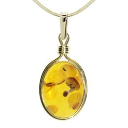 OSTSEE-SCHMUCK Kette mit Anhänger »Kette mit Anhänger Malicia« 42cm Eleganter Bernsteinanhänger aus 333/000er Gold
