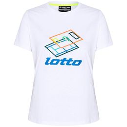 Lotto Print-Shirt - mit plakativem Frontprint BRIGHT WHITE S (36) S (36) Lotto Damen T-Shirt mit coolem Tennisplatzprint
