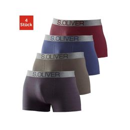 s.Oliver Boxer »Boxershorts für Herren« Packung, 4 Stk. tlg., mit kontrastfarbenem Webbund bordeaux / marine / khaki / anthrazit S S s.Oliver...