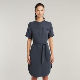 G-Star Raw G-STAR Blusenkleid »Belted Dress« Brusttasche mit Bindegürtel petrol XXL (44) - N-Gr N-Gr XXL (44) Knielanges Kleid von G-STAR