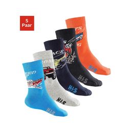 H.I.S. H.I.S Socken Packung, 5 Paar tlg. mit Automotiven schwarz, grau, orange, marine, blau 31-34 31-34 5 verschiedene Motive