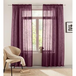 LeGer Home by Lena Gercke Gardine »Marusha« Stangendurchzug 1 Stk. tlg. 1 Schal, Leinenoptik, gewebt, verschiedene Größen Mauve Wine Obermaterial:...
