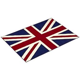 Hanse Home Teppich »Union Jack« rechteckig 9 mm Höhe Kurzflor, Rutschfest, Flaggen Motiv, Wohnzimmer, Kinderzimmer, Flur blau/weiß/rot...