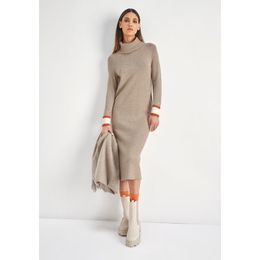 HECHTER PARIS Strickkleid Ohne Tasche mit Kontraststreifen sand melange 42 - N-Gr N-Gr 42 Bequemer Feinstrick mit dehnbarer Struktur für hohen...