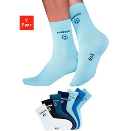 H.I.S. H.I.S Herren Socken Packung, 7 Stk. tlg. f&uuml;r Kinder mit Fu&szlig;ballmotiv bunt 23-26