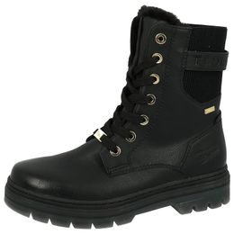 Tom Tailor Schnürboots Winterstiefel mit Logoprägung an der Ferse schwarz 37 37 Schnürboots mit Zierriemchen am Schaft