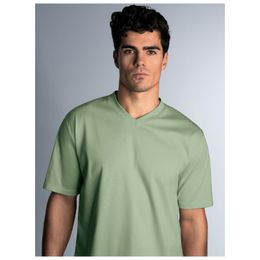 TRIGEMA T-Shirt »V-Shirt DELUXE Baumwolle« 1 Stk. tlg. green tea XL XL DELUXE-Single-Jersey