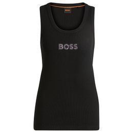 BOSS Orange Tanktop &raquo;C_Ematite_stonebadge&laquo; mit BOSS Stickerei aus Glitzersteinen Black 001 XL XL Top von BOSS Orange Womenswear