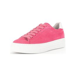 Gabor Sneaker »Sneaker Veloursleder/Textil« Pink/Weiß 37 37 Verschluss: Schnürung