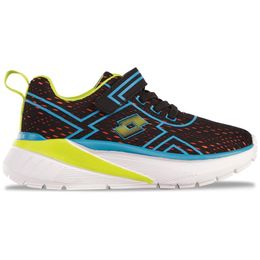 Lotto Sneaker - einfaches Handling dank Elastik-Schn&uuml;rung BLACK-AQUA 33 33 Lotto Kindersneaker aus zweifarbigem Double-Layer Mesh
