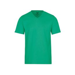 TRIGEMA T-Shirt »V-Shirt DELUXE Baumwolle« 1 Stk. tlg. green L L DELUXE-Single-Jersey