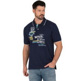 TRIGEMA Poloshirt »Poloshirt mit maritimem Druckmotiv« 1 Stk. tlg. navy M M 100 % Baumwolle, Ringgarn supergekämmt