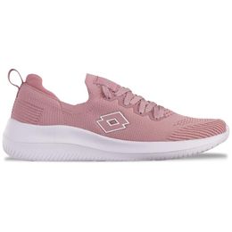 Lotto Sneaker - ohne Bücken, ohne Schnüren! DK.ROSE-SILVER 41 41 Leichter Stricksneaker mit gepolstertem Fersenteil von Lotto