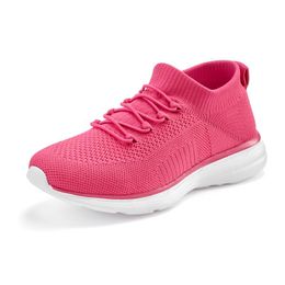 Lascana Sneaker »Slipper, Halbschuh, ultraleicht und bequem, « zum Reinschlüpfen mit elastischen Schnürbändern VEGAN magenta 38 38 Weiches...