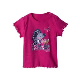 TRIGEMA T-Shirt »Baby-Shirt mit niedlichem Igel-Motiv« 1 Stk. tlg. hibiskus 80 80 100 % Baumwolle, Ringgarn supergekämmt