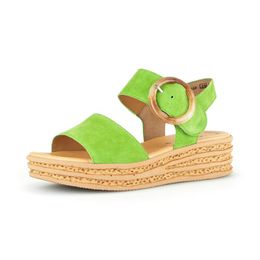 Gabor Keilsandalette, Plateau, Sommerschuh, Sandale mit trendigem Zierschnalle apfelgr&uuml;n 42 42 Keilsandalette mit Gabor Best Fitting Ausstattung