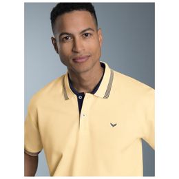TRIGEMA Poloshirt »Poloshirt mit kontrastfarbigen Akzenten« 1 Stk. tlg. vanille M M DELUXE-Piqué-Qualität
