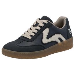 RIEKER SPORT Plateausneaker, Freizeitschuh, Halbschuh, Schnürschuh in veganer Verarbeitung nachtblau-grau 43 43 Basket-Sneaker mit gepolstertem...
