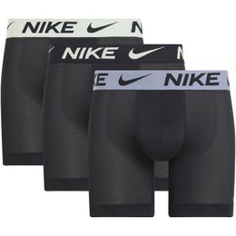 NIKE UNDERWEAR Boxershorts »BOXER BRIEF 3PK« Packung, 3er, 3 Stk. tlg., mit NIKE Logo-Elastikbund BLK - BRLY VLT/ ASHN SLTE/ BLK WB M (48) M (48)...