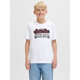 Jack & Jones JACK & JONES JUNIOR T-Shirt »JJELOGO TEE SS ONECK 2 COL AW25 NOOS JNR« Cloud Dancer 164 164 T-Shirt von Jack & Jones Junior