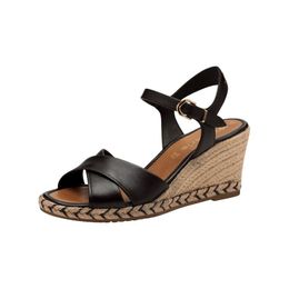 Tamaris Keilsandalette &raquo;Sandalen Leder&laquo; Schwarz 40 40 Verschluss: Schlie&szlig;e