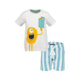 Blue Seven T-Shirt »Set: T-Shirt und Short« 1 Stk. tlg. 001 - WEISS 128 128 Jungen Sommeroutfit mit lustigem Print auf T-Shirt