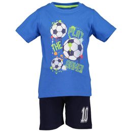 Blue Seven T-Shirt »Set: T-Shirt und Shorts« 1 Stk. tlg. 529 - BLAU 98 98 Cooles Jungen Outfit mit Fußballdruck