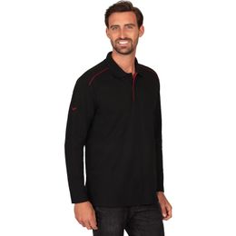 TRIGEMA Poloshirt »Langarm Poloshirt aus Biobaumwolle« 1 Stk. tlg. schwarz L L BIO Piqué-Qualität