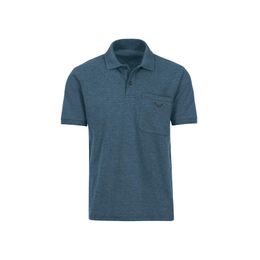 TRIGEMA Poloshirt »Polohemd mit Brusttasche« 1 Stk. tlg. jeans-melange M M DELUXE-Piqué-Qualität