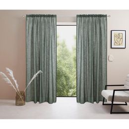 LeGer Home by Lena Gercke Gardine »Marusha« Stangendurchzug 1 Stk. tlg. 1 Schal, Leinenoptik, gewebt, verschiedene Größen dunkelgrün Obermaterial:...