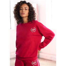 H.I.S. H.I.S Sweatshirt 1 Stk. tlg. mit trendigem Logo-Druck, Loungeanzug rot 36/38 36/38 Sweatshirt mit Stickerei und Print Aufdruck