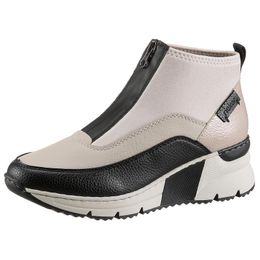 Rieker Schlupfboots Stiefelette, High Top Sneaker mit Reißverschluss auf der Vorderseite creme-schwarz 39 39 Knöchelhoher Keilsneaker in sportiver...
