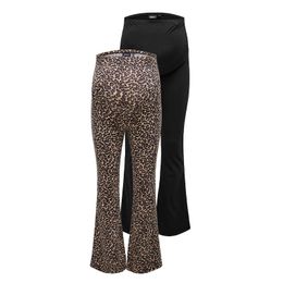 Only Maternity Umstandsleggings »OLMLOVELY LEO FLARED PANT 2-PACK NOOS« Black Pack:Black AOP LEOPARD M (38) - N-Gr N-Gr M (38) 2-er Pack...