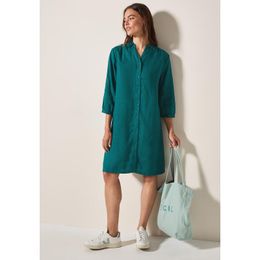 Cecil Blusenkleid Ohne Taschen aus Leinen und mit 3/4-Arm green lagoon S (38) - N-Gr N-Gr S (38) Knielanges Kleid von STREET ONE
