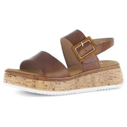 Gabor Keilsandalette »RHODOS«, Riemchensandale, Sommerschuh, Sandale in Weite G (=weit) braun 42,5 42,5 Sandalette mit großer Zierschnalle auf dem...
