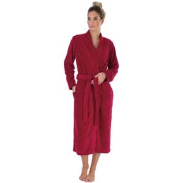 WEWO-Fashion WEWO FASHION Damenbademantel »5001« 1 Stk. tlg., Micro-Velour bordeaux L Länge: 120 cm Zackige Optik