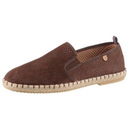 VERBENAS Herren VERBENAS Espadrille &raquo;Tom Pacific&laquo; Loafer, Slipper, Sommerschuh, Strandschuh mit Stretcheins&auml;tze braun 44