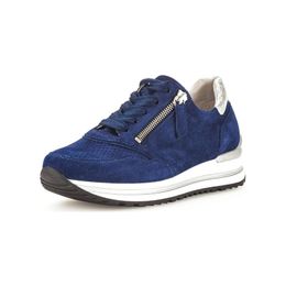 Gabor COMFORT Sneaker »Sneaker Veloursleder/Textil« Blau/Silber 37 37 Verschluss: Schnürung