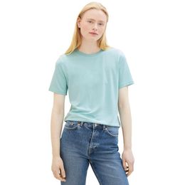 Tom Tailor Denim Rundhalsshirt mit Rundhalsausschnitt pastel turquoise S (36) S (36) T-Shirt für Damen von Tom Tailor Denim