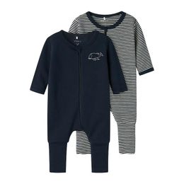 name it Schlafoverall »NBNNIGHTSUIT 2P ZIP FF Y/D CORE 2 NOOS« Packung, 2 Stk. tlg. Dark Sapphire 92 92 Schlafanzug von name it für Mädchen und Jungen