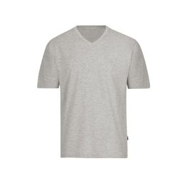 TRIGEMA T-Shirt »V-Shirt DELUXE Baumwolle« 1 Stk. tlg. grau-melange M M DELUXE-Single-Jersey