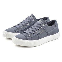 ELBSAND Sneaker »Schnürschuh, « Schnürhalbschuh, Freizeitschuh aus Textil, Used-Look VEGAN blau 43 43 Textilschuhe, Stoffschuhe im angesagten...