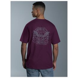 TRIGEMA T-Shirt »T-Shirt mit Motorrad-Printmotiven« 1 Stk. tlg. aubergine M M DELUXE-Single-Jersey