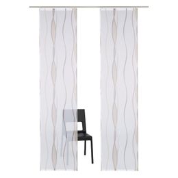 my home Schiebegardine &raquo;Dimona&laquo; Klettschiene 2 Stk. tlg. 2-er Set, Fertiggardine, mit Befestigungszubeh&ouml;r, Wellen grau Voile, Polyester