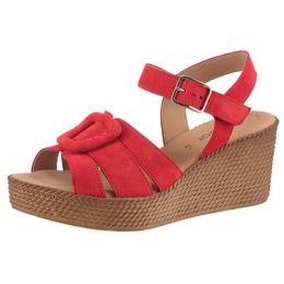 Gabor Keilsandalette, Plateau, Sommerschuh, Riemchensandale mit Best Fitting Ausstattung rot 37 37 Sandalette mit modischer Zierschnalle