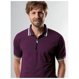 TRIGEMA Poloshirt »Poloshirt mit Reißverschluss« 1 Stk. tlg. aubergine L L DELUXE-Piqué-Qualität