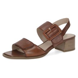 Caprice Sandalette, Blockabsatz, Riemchensandale, Businessschuh, verstellbarer Schnalle cognac 40 40 Klassische Sandalette in bequemer Form