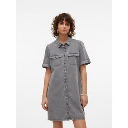 V&eacute;ro Moda VERO MODA Jeanskleid &raquo;VMJENNIE SS SHORT DENIM DRESS NOOS&laquo; Brusttaschen Medium Grey Denim S - N-Gr N-Gr S Modisches Jeanskleid mit pflegeleichter...