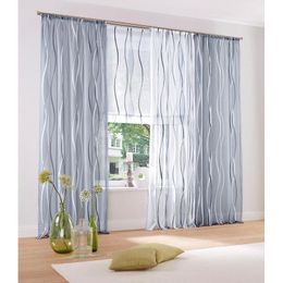 my home Gardine »Dimona« Kräuselband 2 Stk. tlg. 2er-Set, transparent, Voile, Polyester silbergrau Obermaterial: 100% Polyester 145 cm