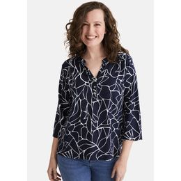 STOOKER WOMEN 3/4-Arm-Shirt »MARIE Print Shirt Bluse 3/4-Arm« Regular Fit Shirt Bluse Baumwolle Shirt Knopfleiste für Damen blue abstract aop 48/50...
